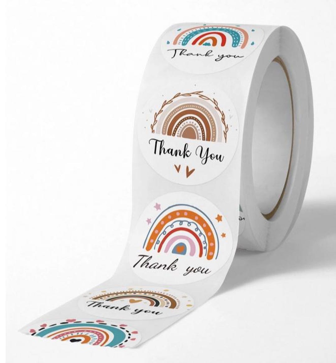 Thank You Rainbow Circle Stickers 25mm Glossy Round Labels - Etsy
