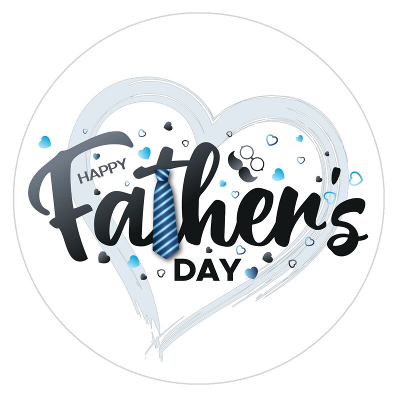 Happy Father's Day Circle Labels Printed Personalised Round Stickers - Etsy