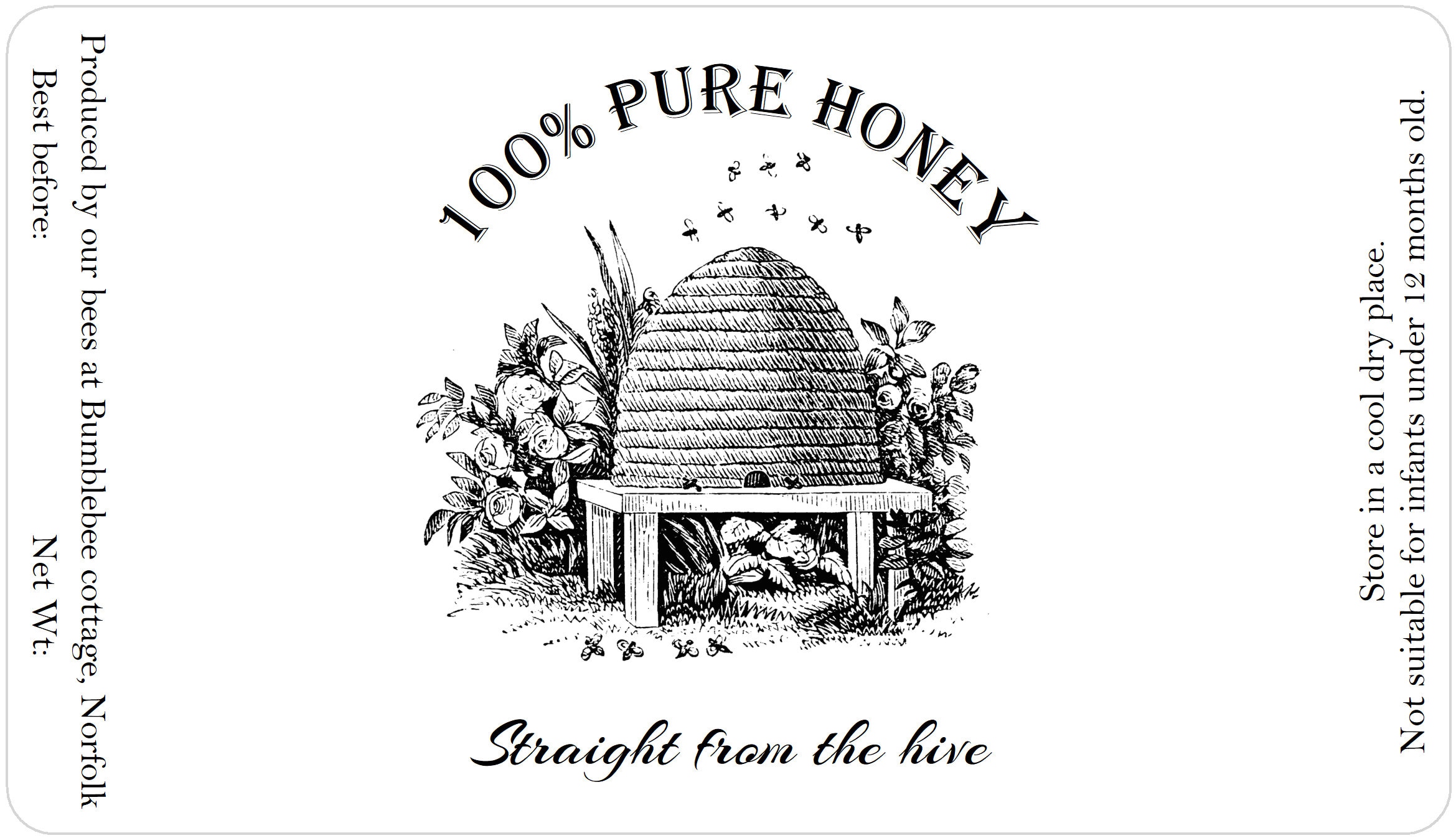 Personalised Honey Jar Labels Sticky Self Adhesive Honey Bee Stickers ...
