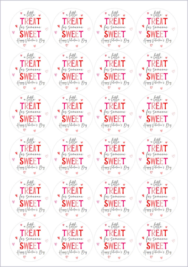 Happy Valentine's Day A Little Treat for Someone Sweet Circle Labels ...