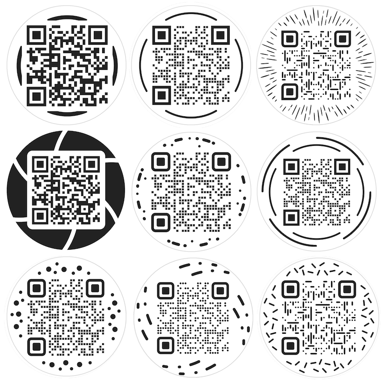 QR Code Circular Printed Stickers Sticky Round Colour Labels Size 37mm ...