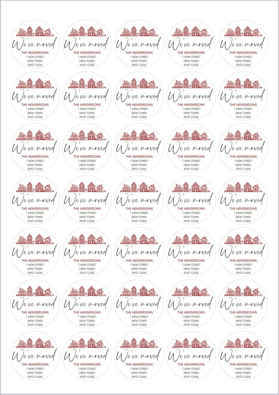 We've Moved Stickers, New Address Labels, Return Address, Address ...