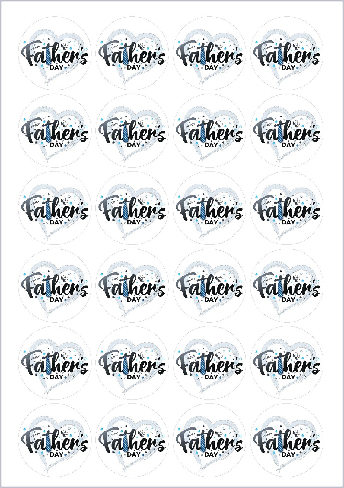 Happy Father's Day Circle Labels Printed Personalised Round Stickers - Etsy