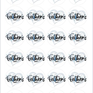 Happy Father's Day Circle Labels Printed Personalised Round Stickers - Etsy