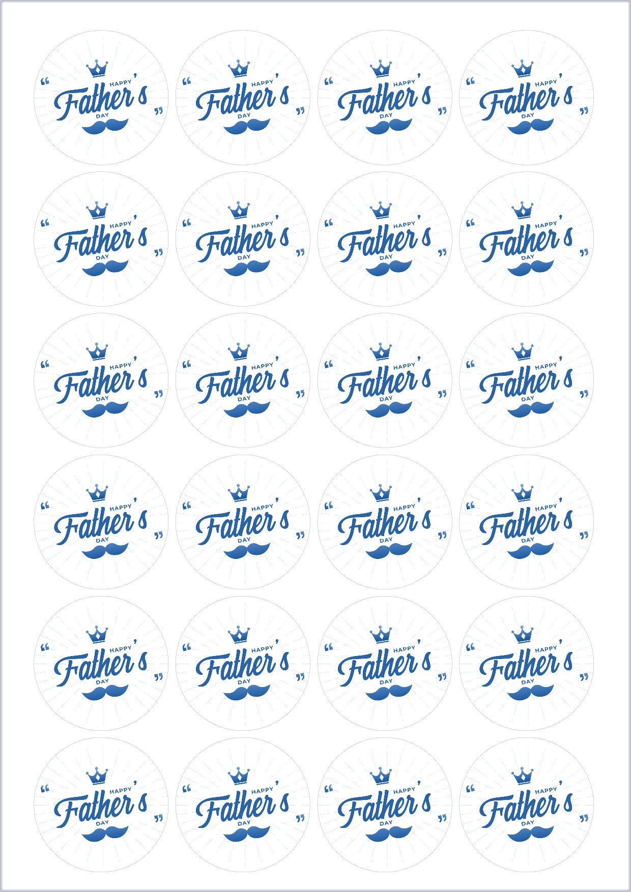 Happy Father's Day Circle Labels Printed Personalised Round Stickers - Etsy