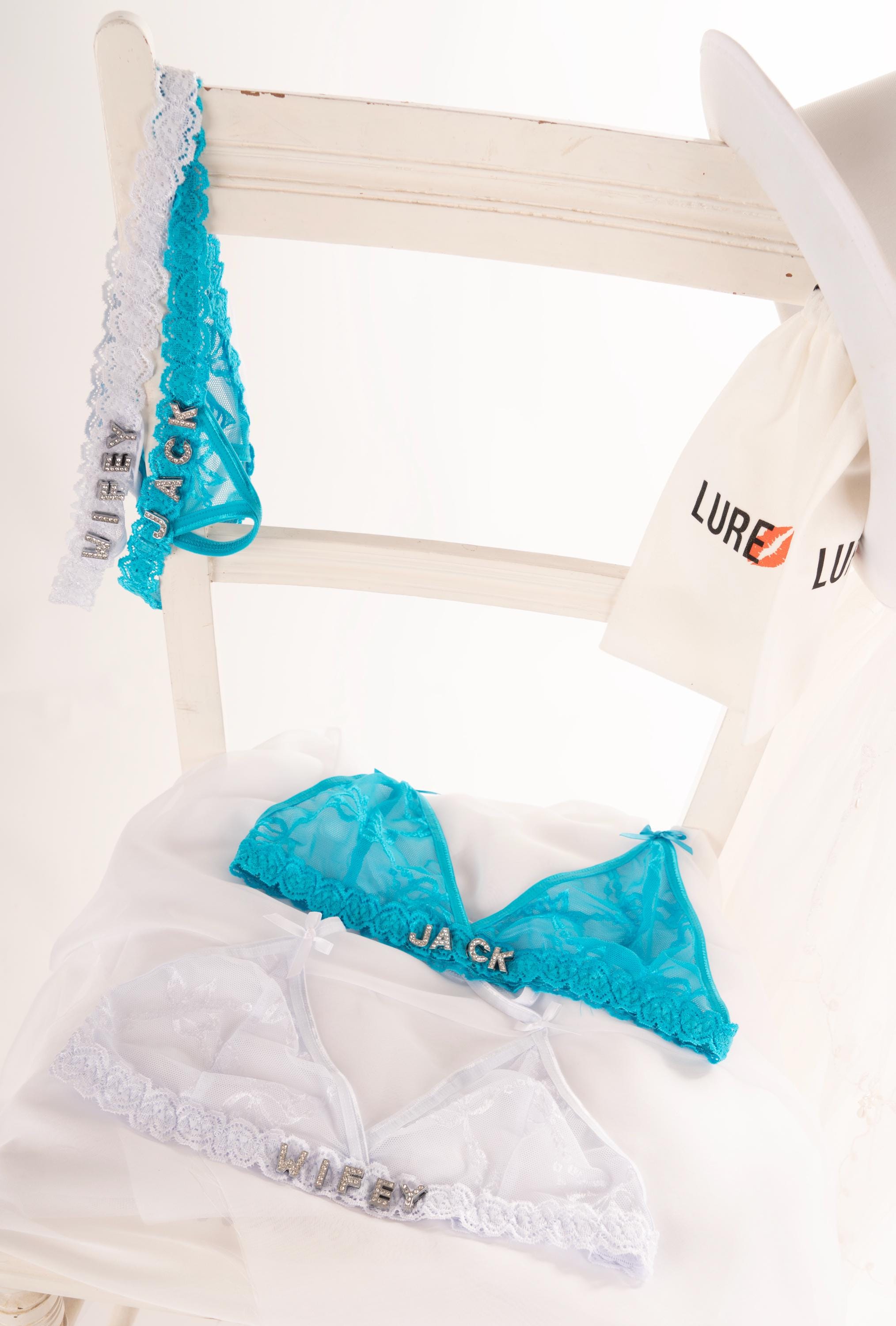 Custom Crystal Name Lingerie Set, Bra and Thong With Name, Personalized ...