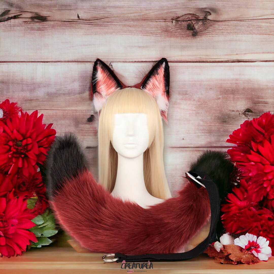 Cosplay Fox Ears and Tail Set Anime Cosplay Furry Animal Ears Fursuit ...