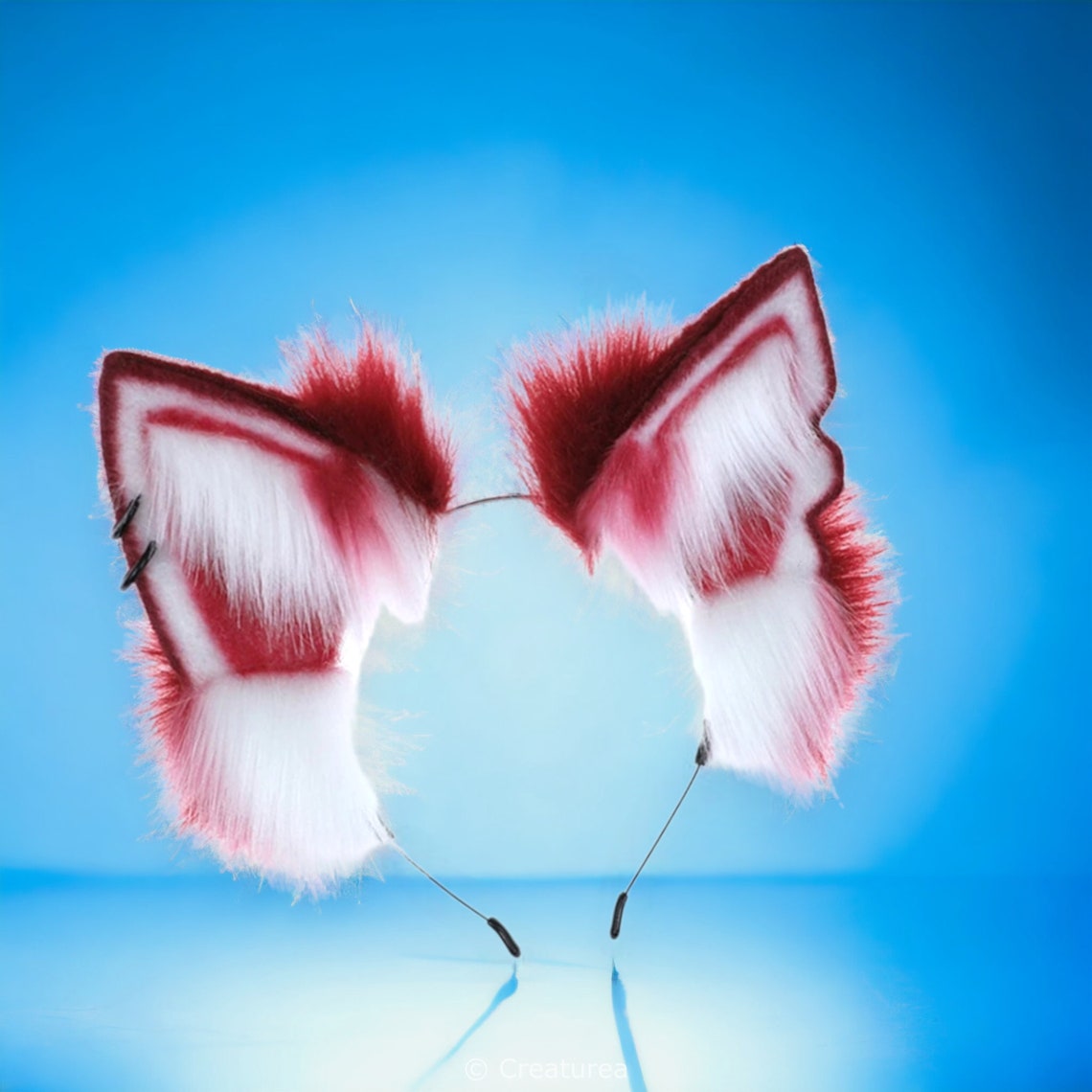Red Cosplay Fox Ears Furry Anime Cosplay Ears Fluffy Fox Ears Ears ...