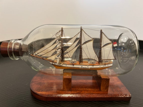 Vintage Ship Model Tiny Ship Nautical Home Decor Small Ship 40