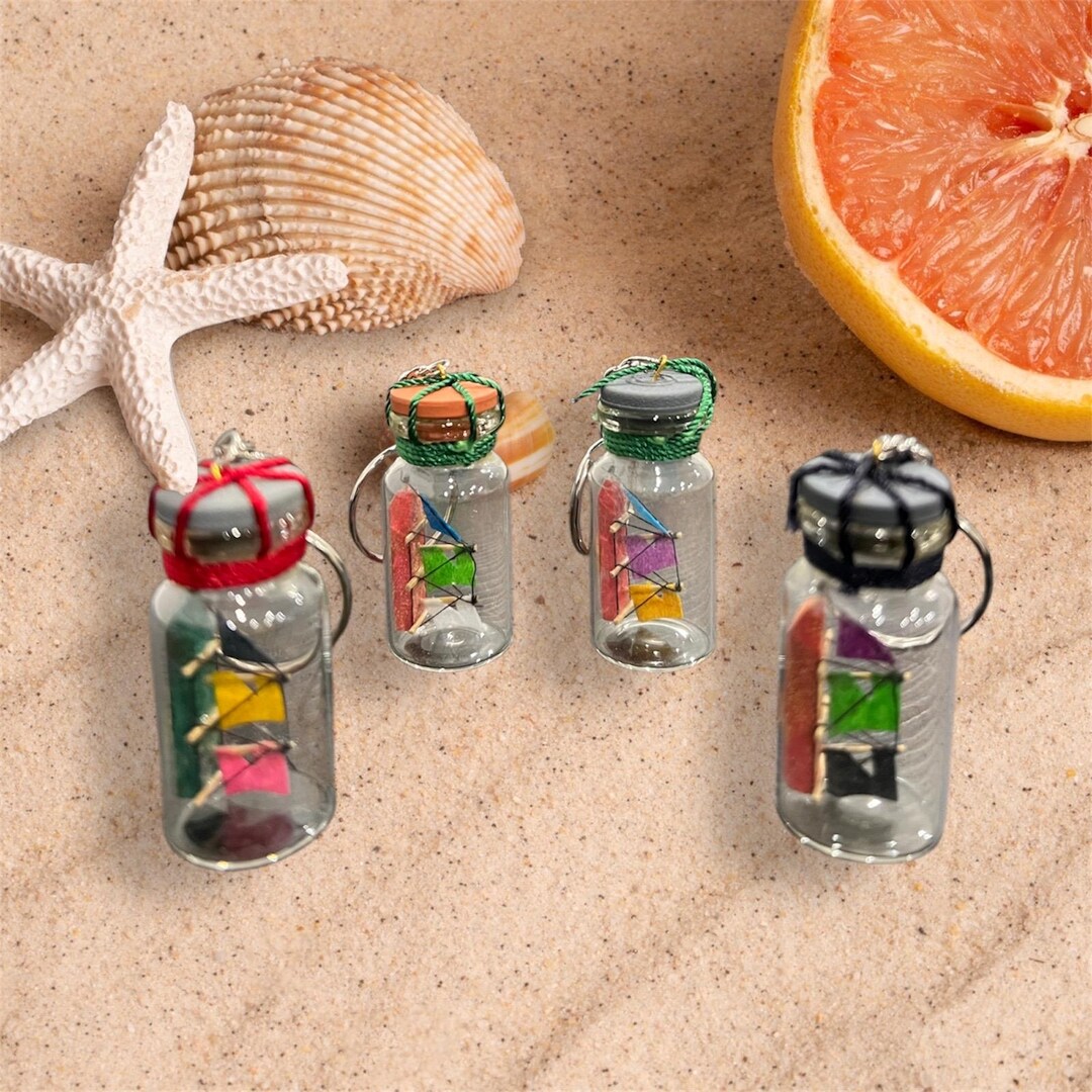Balinese Handmade Ship in a Bottle Keychains - Set of 4 - Authentic ...