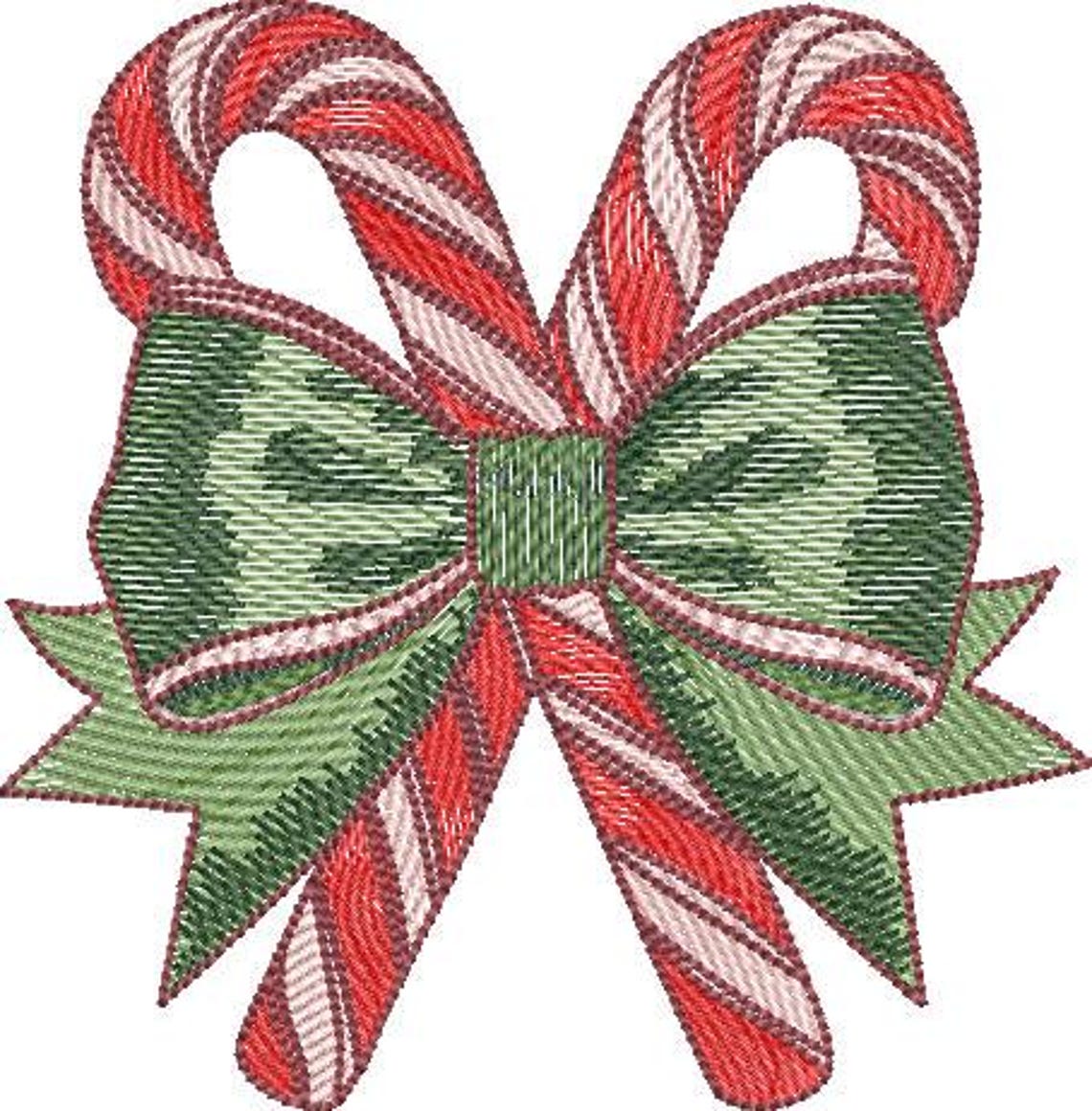 Candy Canes Side Bow Machine Embroidery Design Christmas Split Bow ...