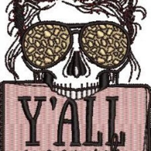 Girl Skull Embroidery Design Skull Machine Embroidery Design Skull DST ...