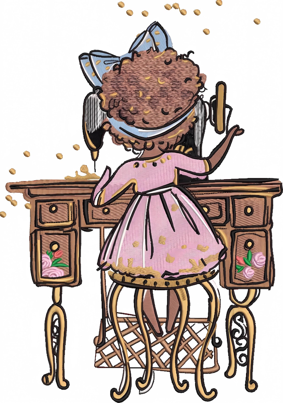 Girl Sewing Machine Embroidery Design DST PES Embroidery Design Baby ...