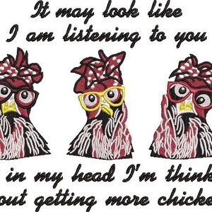 Chicken Embroidery Designs Cute Saying Chicken Embroidery Design Funny ...