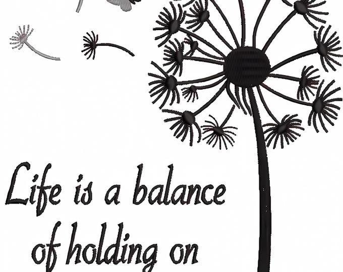 Life is A Balance Embroidery Pattern Life is A Balance of Holding and ...