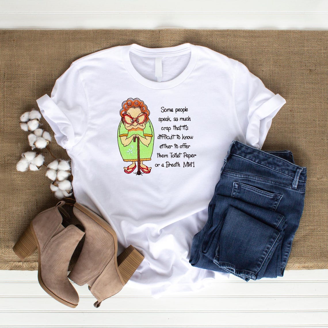 Old Lady Embroidery Designs Grumpy Lady Machine Embroidery Design Funny ...