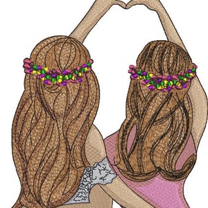 Best Friends Machine Embroidery Pattern Sisters Embroidery Designs ...