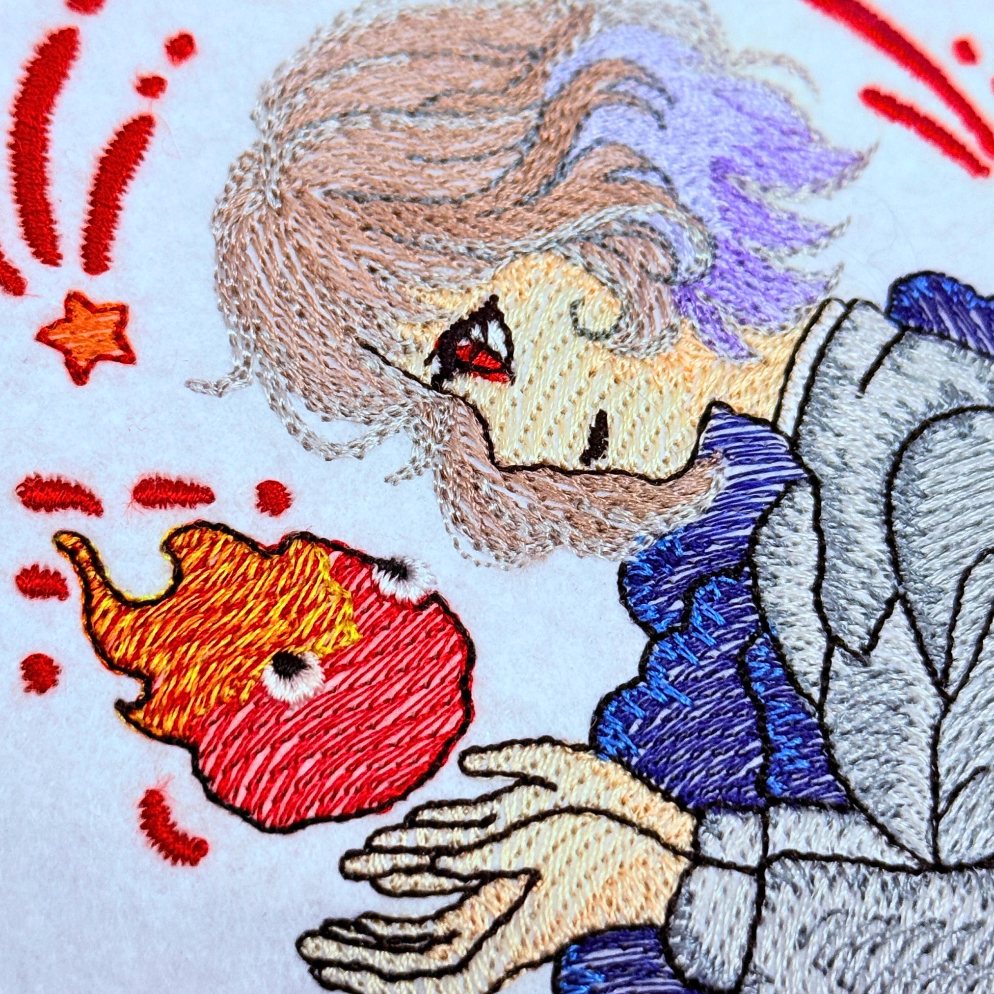 Anime Character Machine Embroidery Design Studio Ghibli Character Howl ...