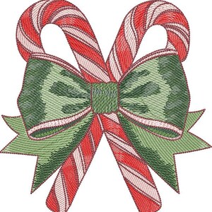 Candy Canes Side Bow Machine Embroidery Design Christmas Split Bow ...