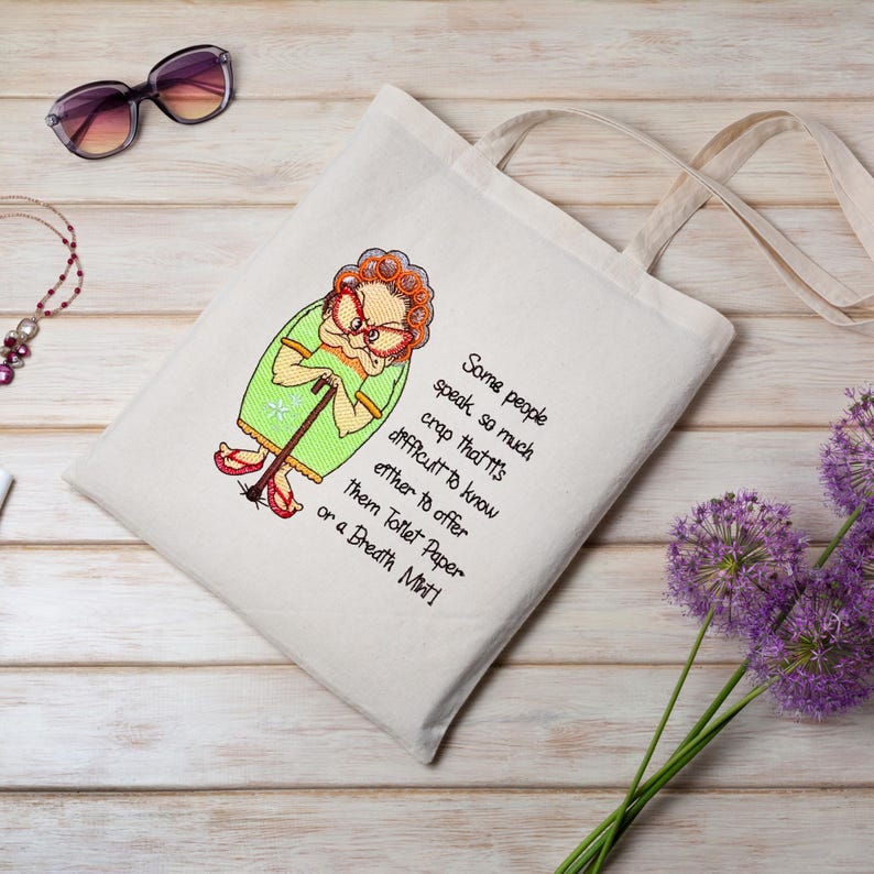 Old Lady Embroidery Designs Grumpy Lady Machine Embroidery Design Funny ...