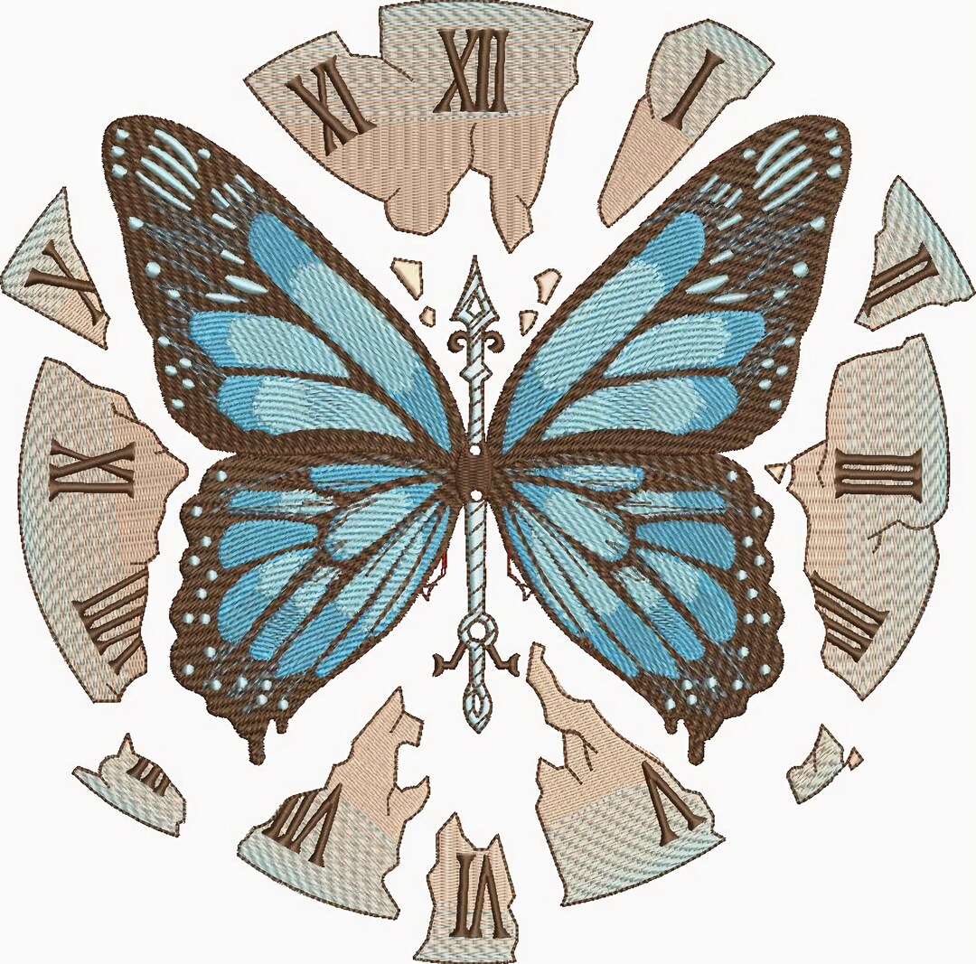 Clock Machine Embroidery Design Broken Clock Embroidery Design ...