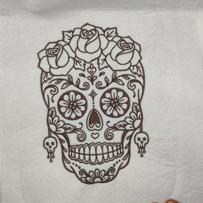Skull Embroidery Design Day of the Dead Skull Design Floral Skull ...