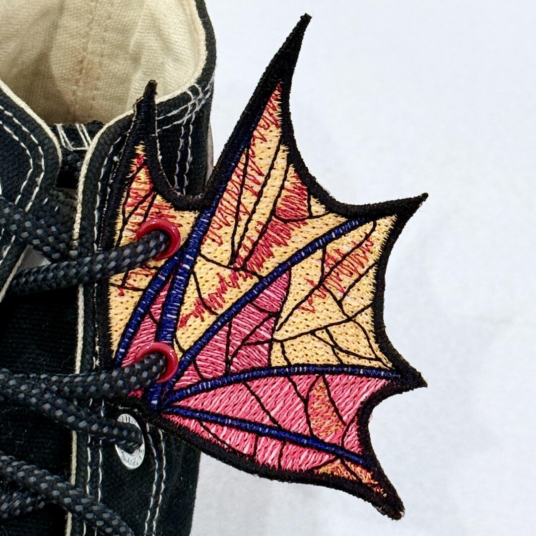 Shoe Wing in the Hoop Embroidery Design Red Dragon ITH Shoe Wing ...