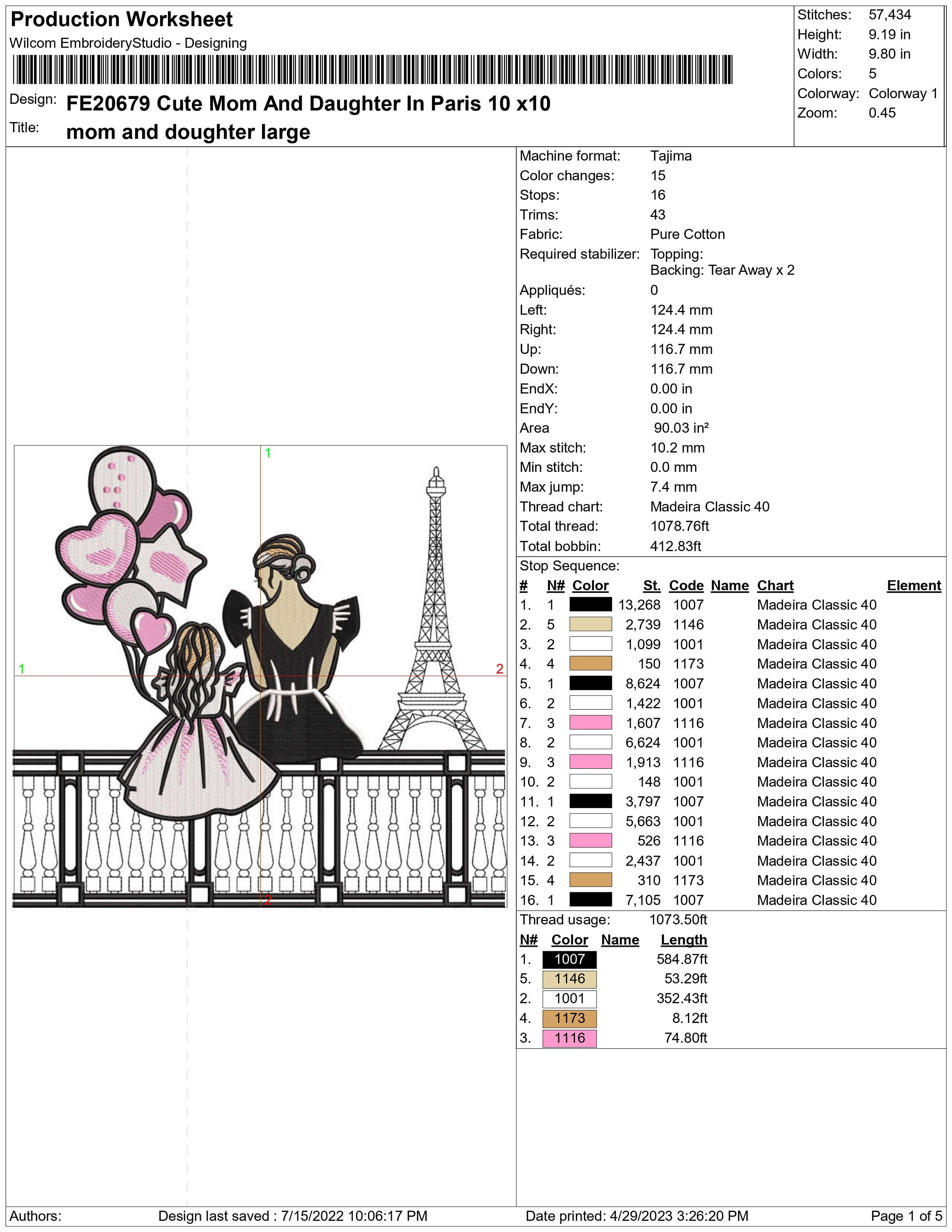 Mother and Daughter Machine Embroidery Design Mother’s Day Design ...