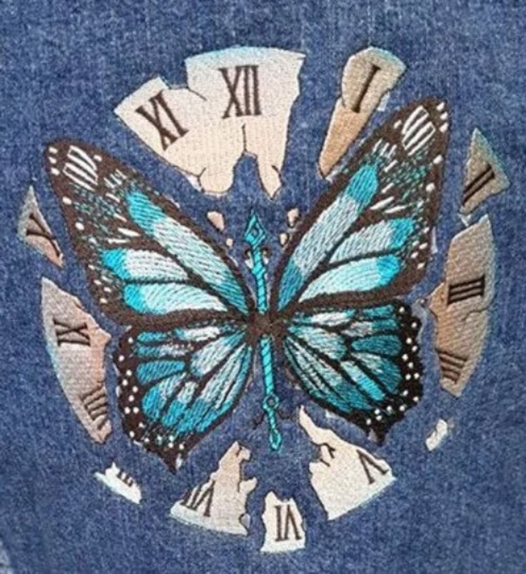 Clock Machine Embroidery Design Broken Clock Embroidery Design ...