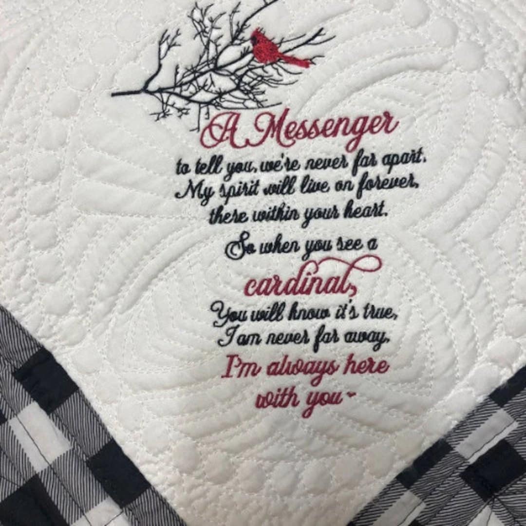 Cardinal Embroidery Designs A Messenger Poem Embroidery Design Cardinal ...