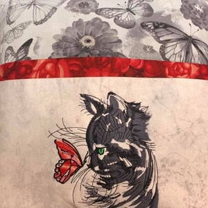 Cat Embroidery Pattern Cat Embroidery Designs Butterfly Cat Embroidery ...
