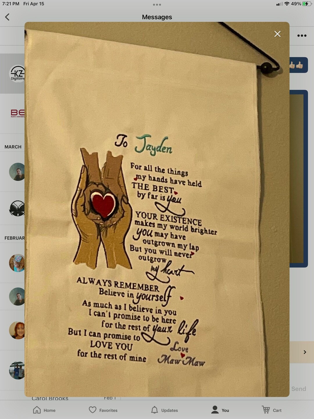 Granddaughter Poem Machine Embroidery Granddaughter Embroidery Designs ...