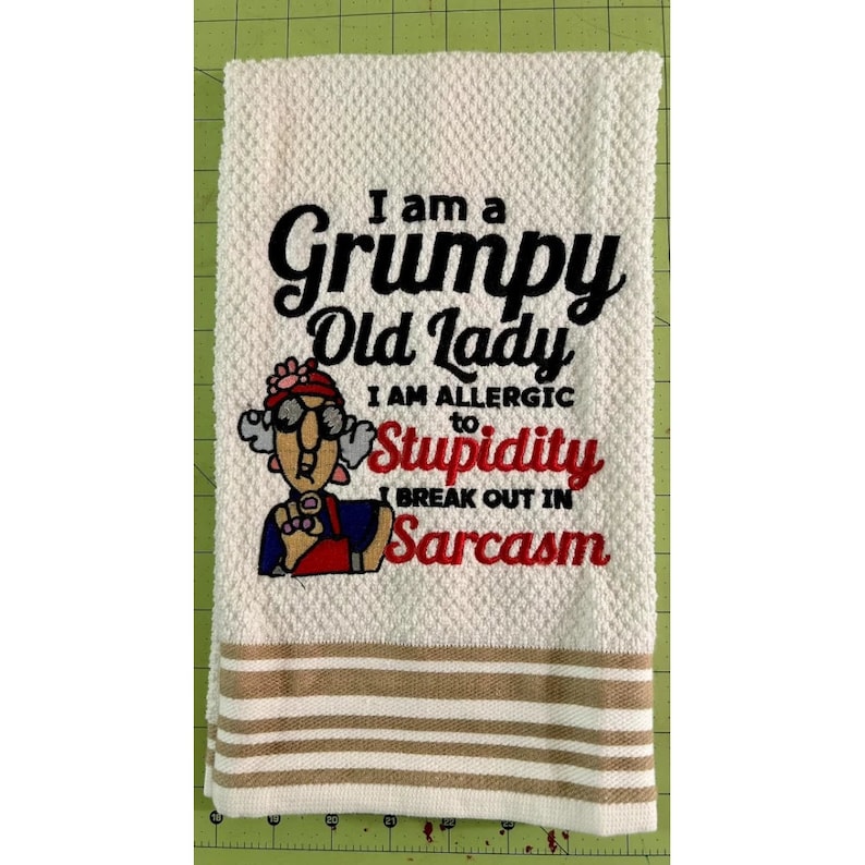 Old Lady Embroidery Design I Am A Grumpy Lady Machine Embroidery ...