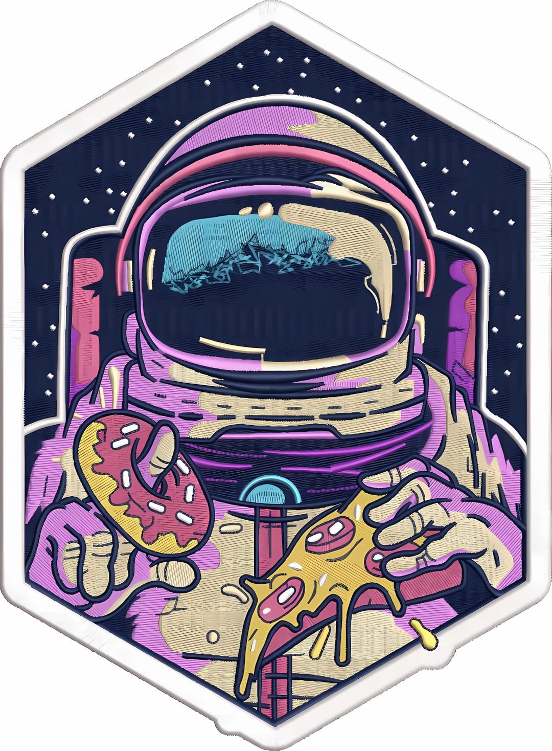 Astronaut Machine Embroidery Design Planet and Space Embroidery Design ...