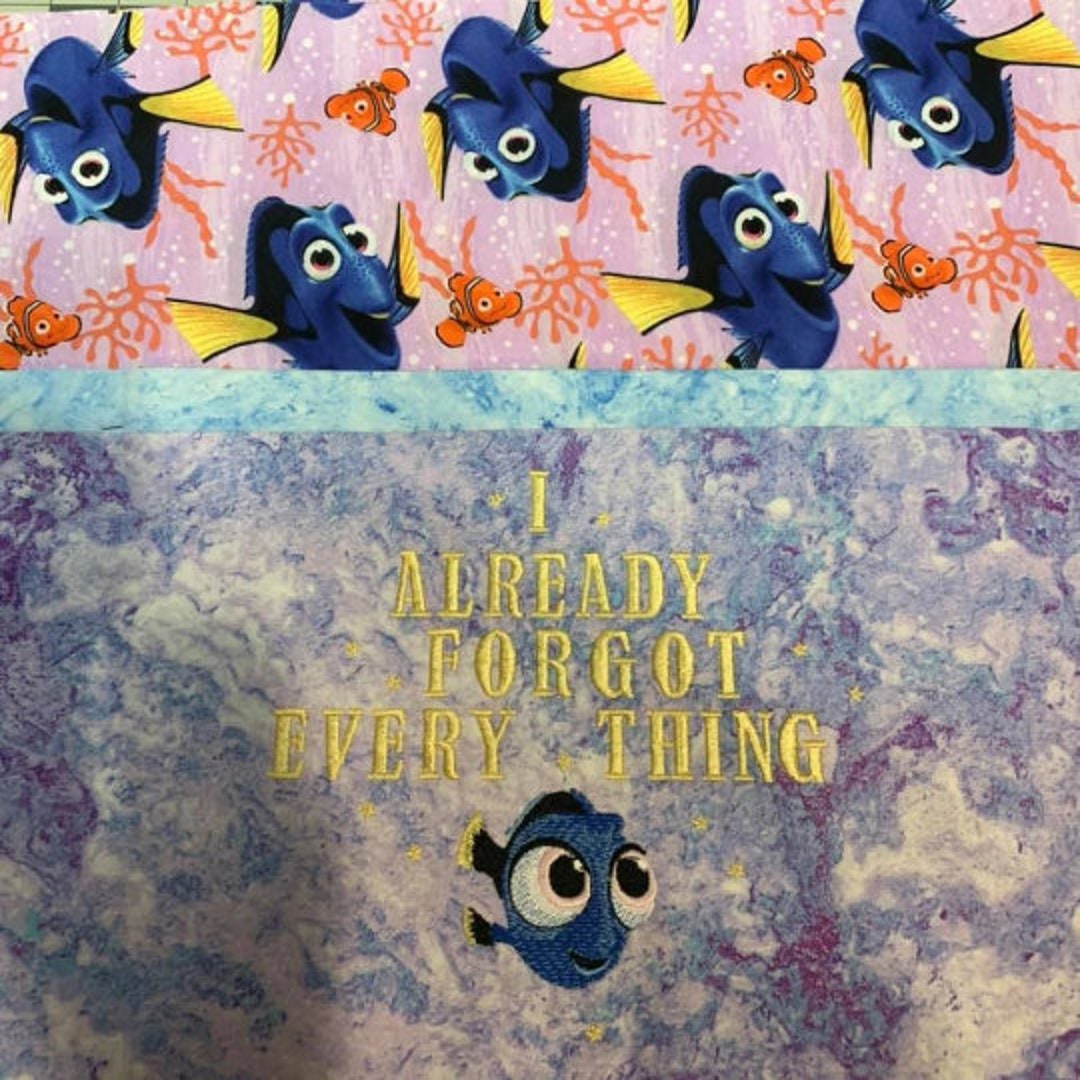 Dory Fish Machine Embroidery Quote I Already Forgot Everything Quote ...