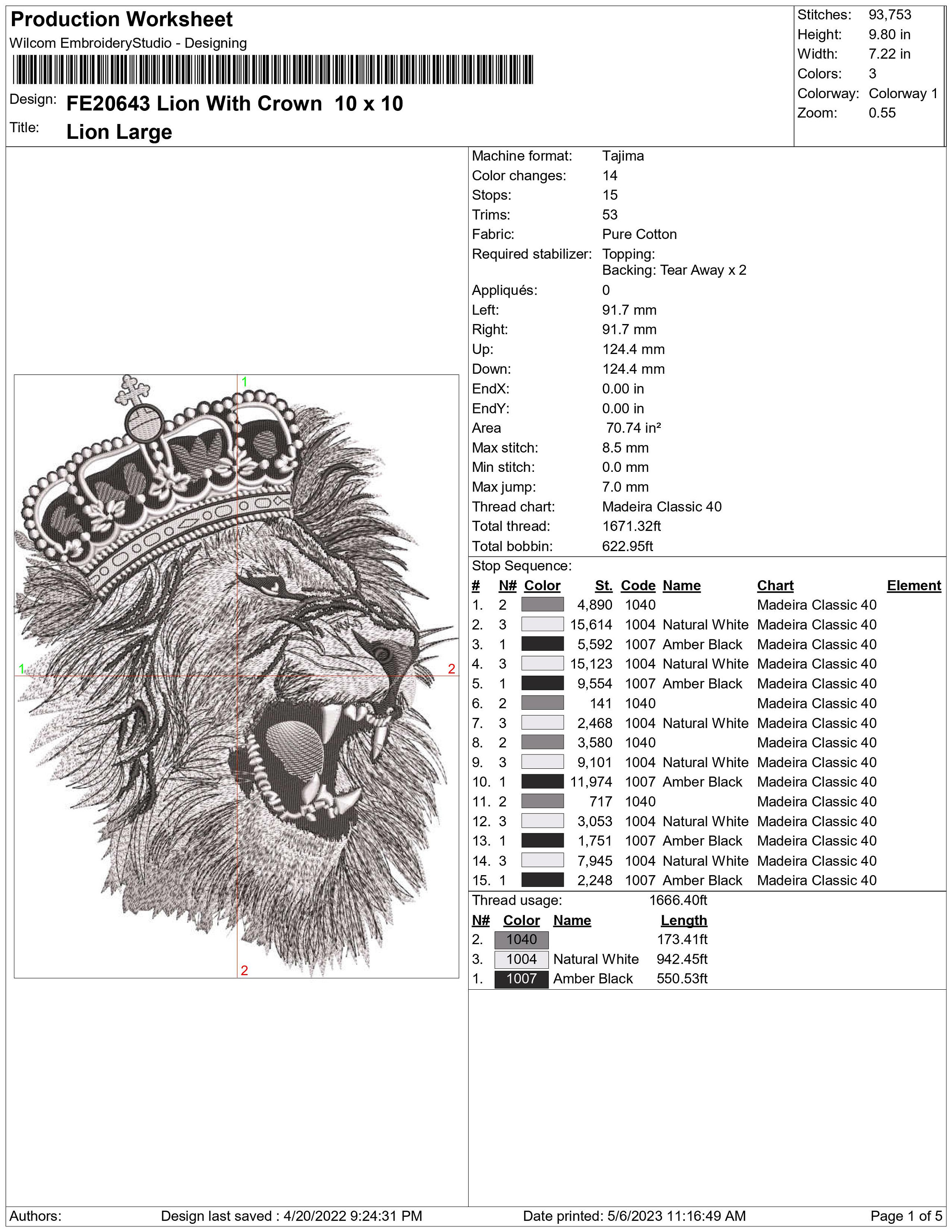 Lion Machine Embroidery Design Lion With Crown Embroidery - Etsy