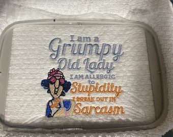 Old Lady Embroidery Design I Am A Grumpy Lady Machine Embroidery ...