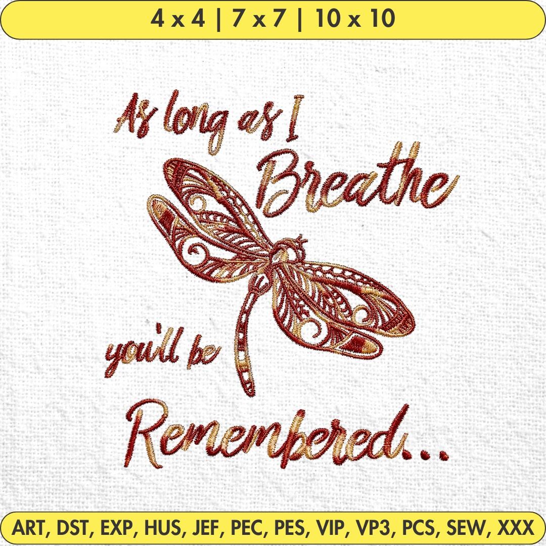 Dragonfly Embroidery Design Memorial Quote Machine Embroidery Designs ...