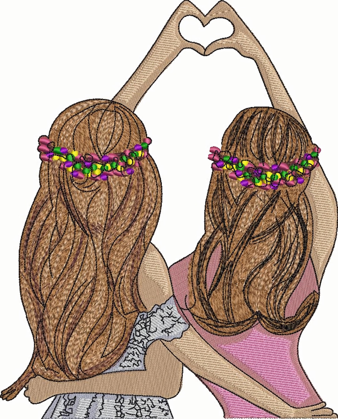 Best Friends Machine Embroidery Pattern Sisters Embroidery Designs ...