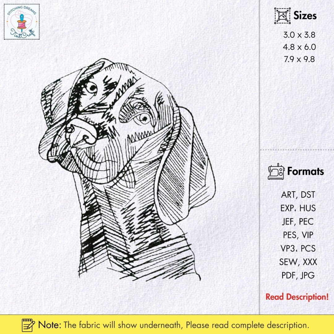 Coonhound Dog Face Embroidery Design American Hunting Dog Portrait ...