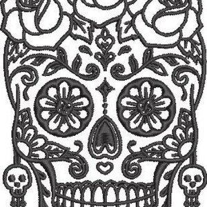 Skull Embroidery Design Day of the Dead Skull Design Floral Skull ...