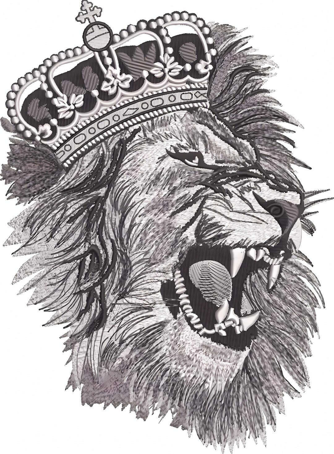 Lion Machine Embroidery Design Lion With Crown Embroidery Design Animal ...