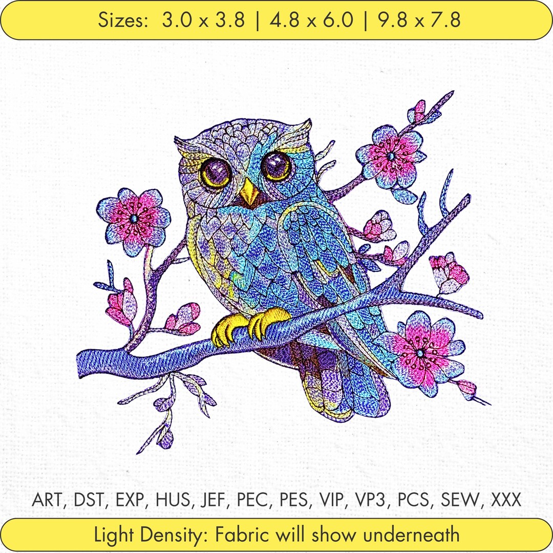 Owl Embroidery Design Spring Owl Machine Embroidery Designs Colorful ...