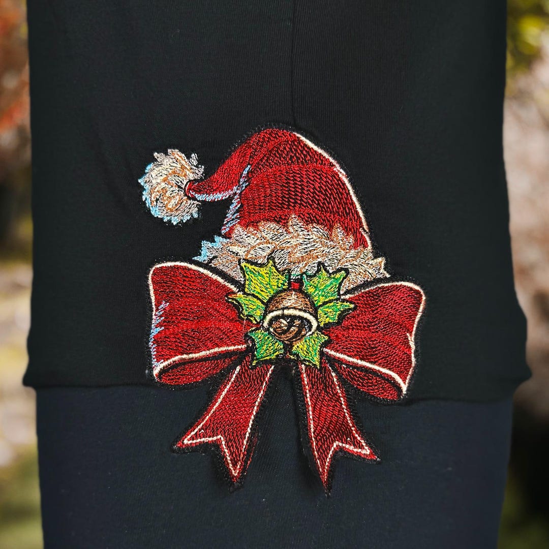 Christmas Bell Split Bow Machine Embroidery Design Bow Embroidery ...