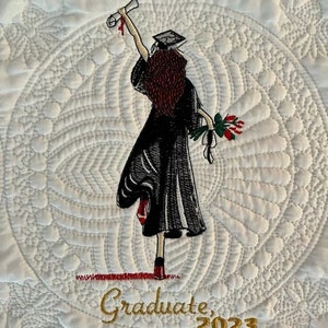 Graduate Girl Embroidery Pattern Girl Machine Embroidery Design ...