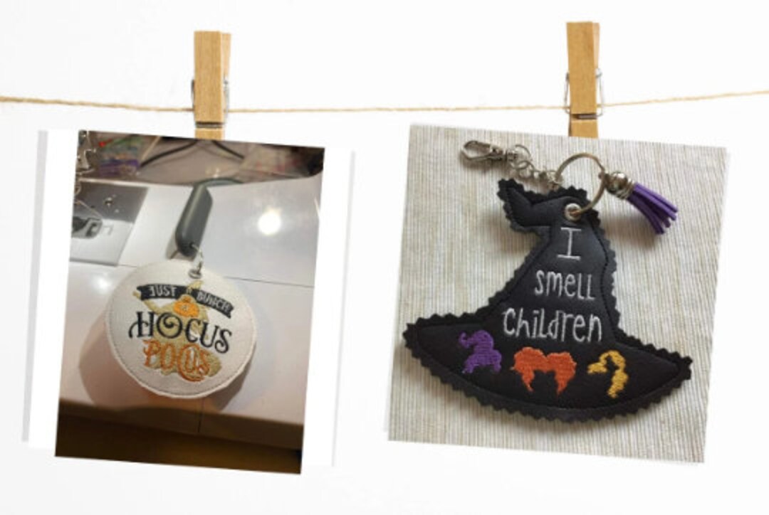 Pack of Two Hocus Pocus & Witch Hat Halloween Key Fob Pack Gift Idea ...