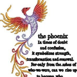Phoenix Embroidery Design Phoenix Art Embroidery Phoenix Embroidery ...