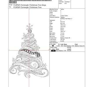 Zentangle Christmas Tree Embroidery Design Tree Embroidery Design ...