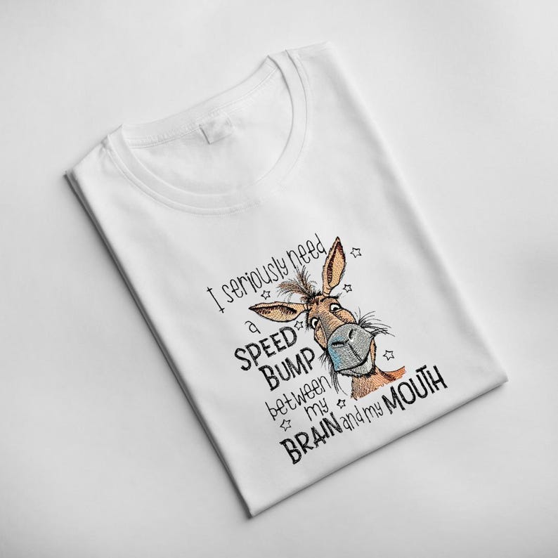 Funny Donkey Quote Embroidery Sarcastic Quote Machine Embroidery Design ...