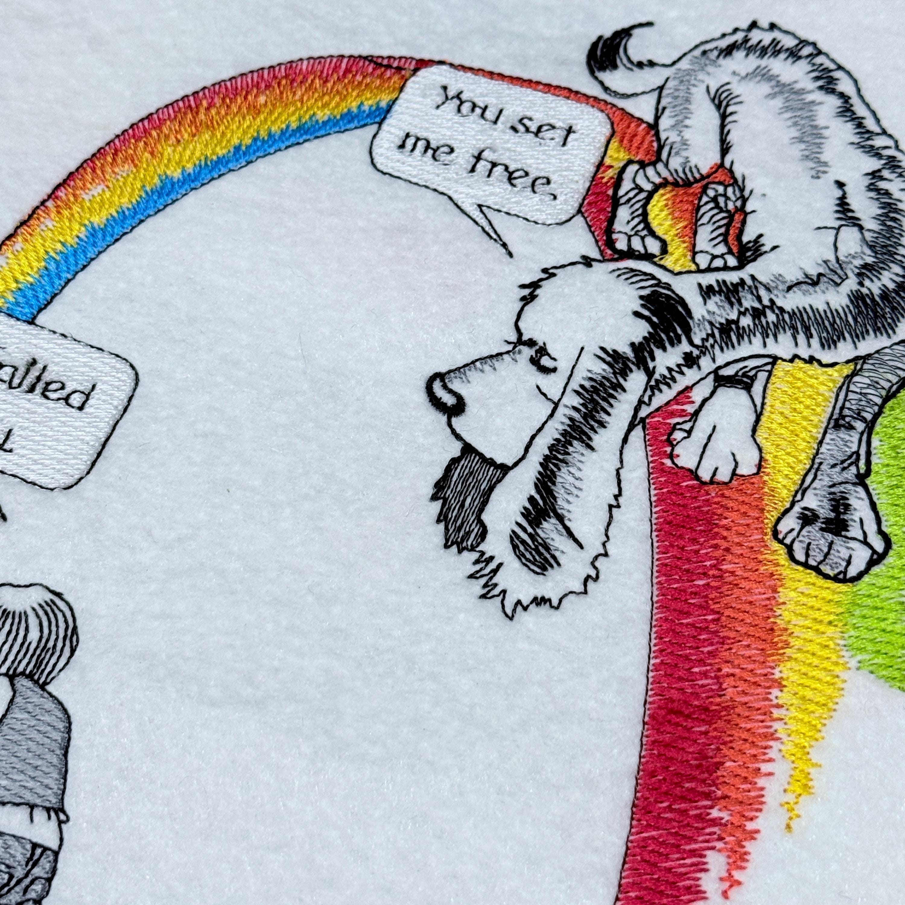 Rainbow Bridge Pet Loss Embroidery Design Pet Memorial "you Set Me Free ...